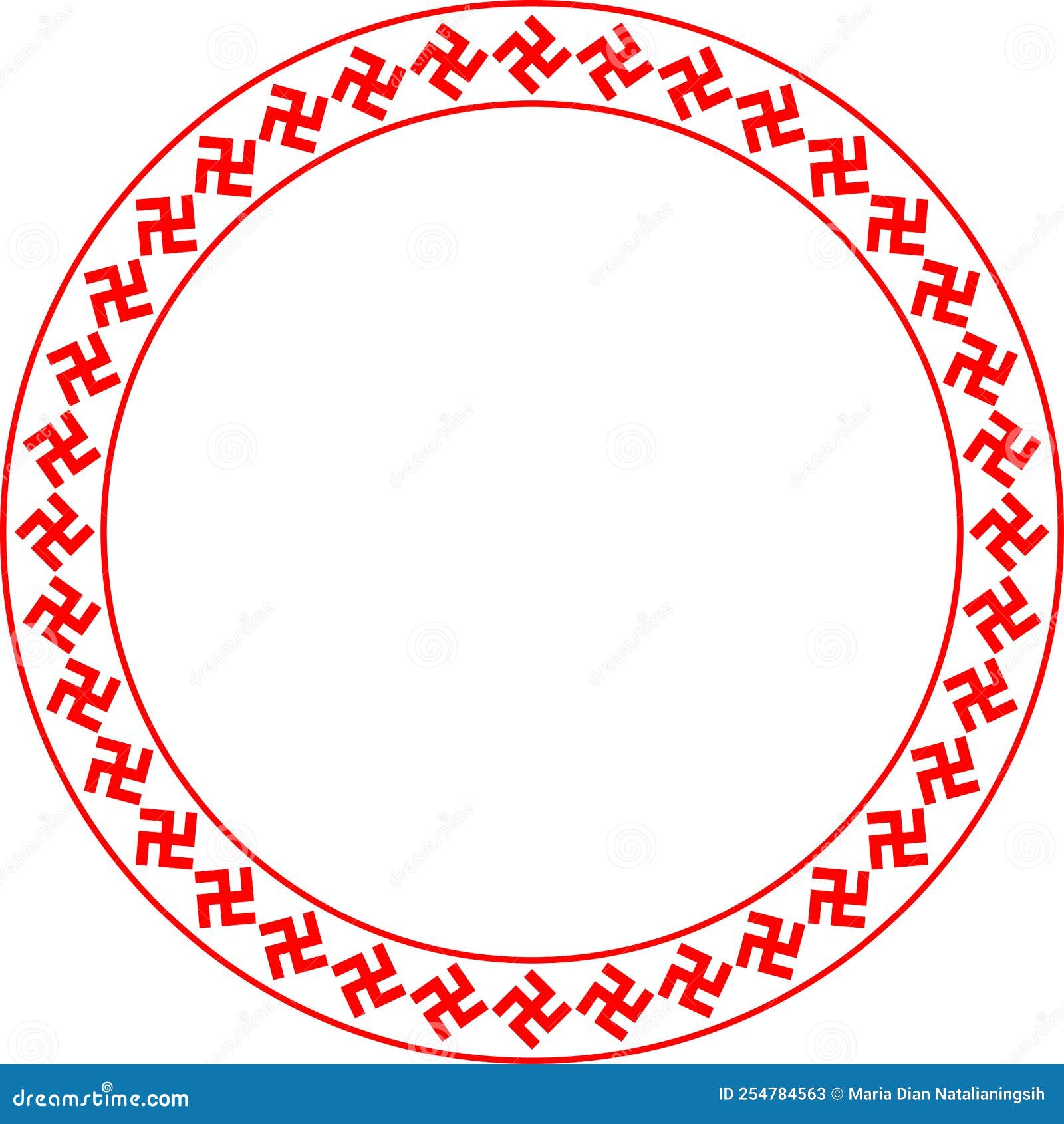 Classic Manji Cross Style Border Round Vector Stock Vector ...