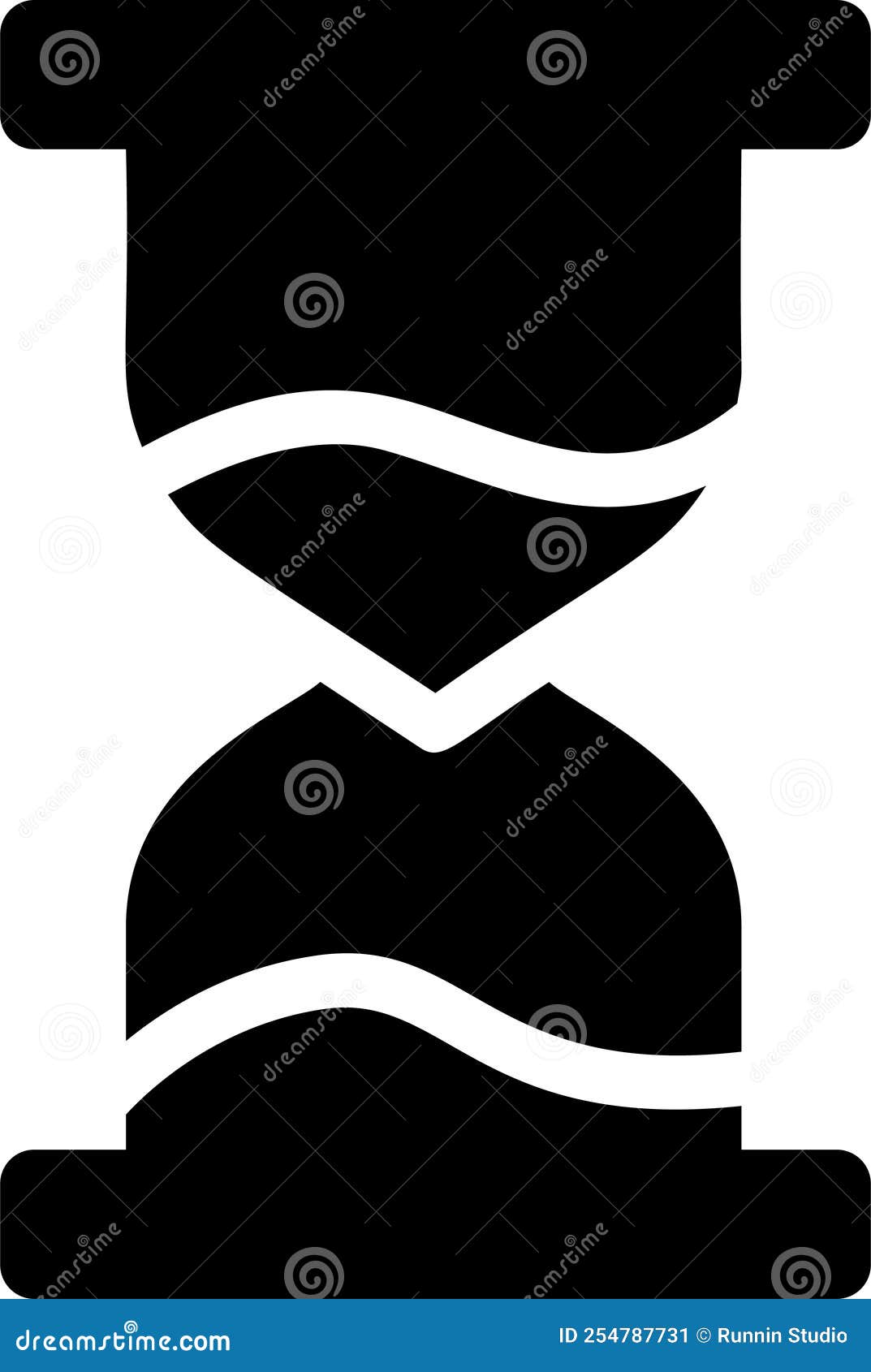 Sandglass Icon with Glyph Style Stock Vector - Illustration of ...