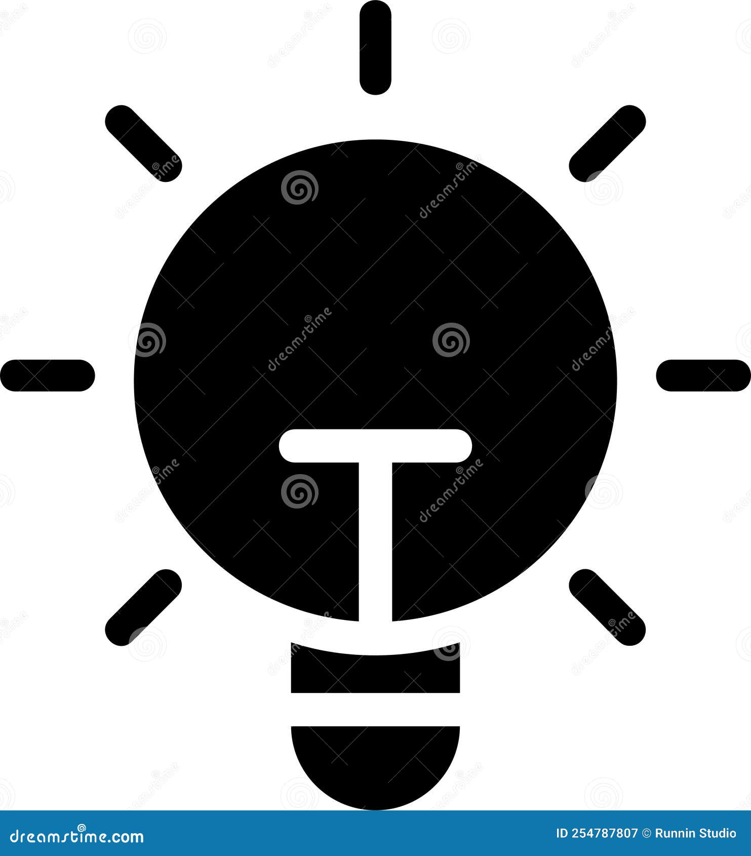 Light Bulb Icon with Glyph Style Stock Vector - Illustration of ...