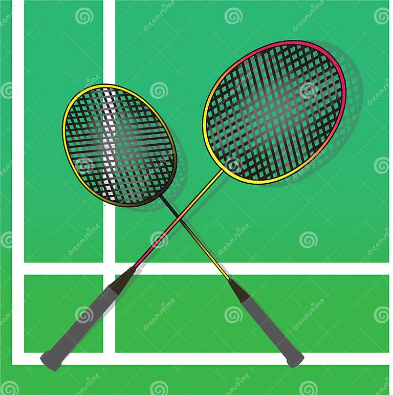 Two Badminton Rackets Lying on the Floor after the Match is Over Stock ...