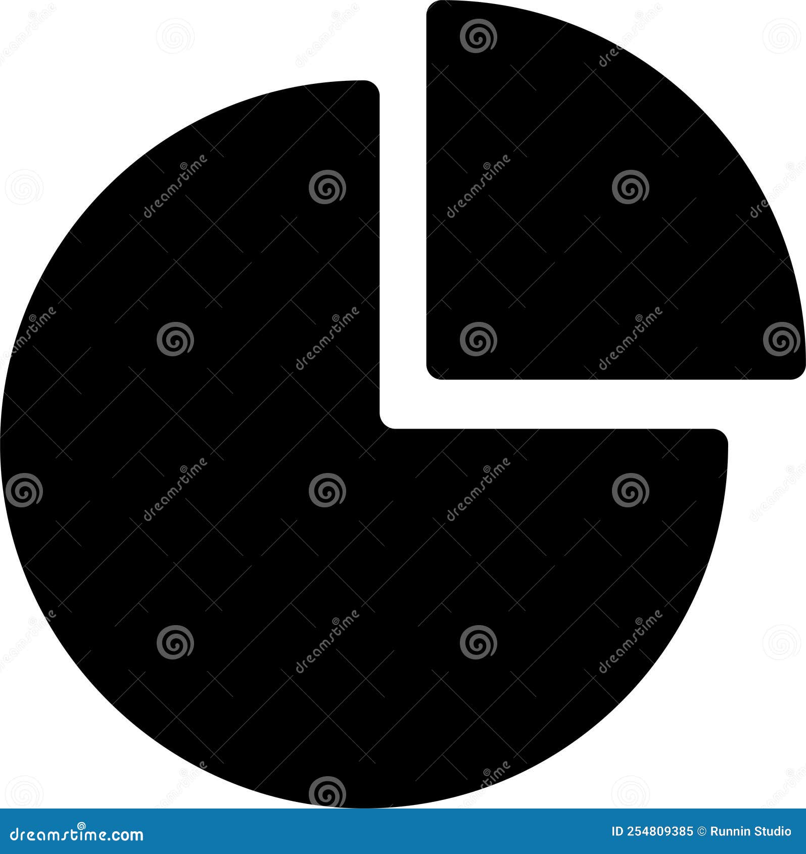 Pie Graph Icon with Glyph Style Stock Vector - Illustration of symbol ...