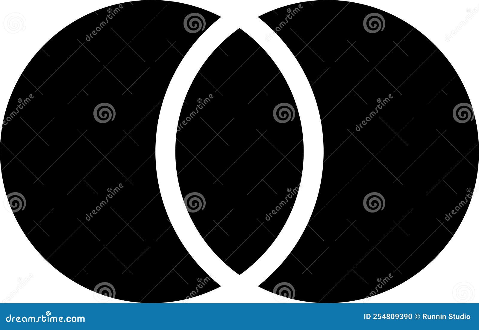 Intersect Icon with Glyph Style Stock Vector - Illustration of ...