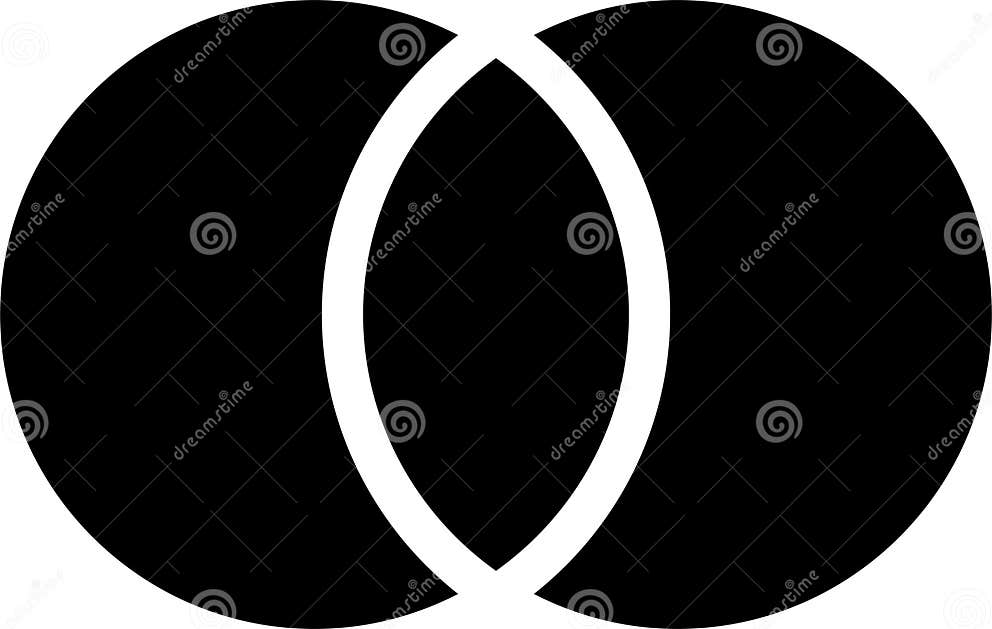 Intersect Icon with Glyph Style Stock Vector - Illustration of ...