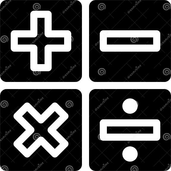 Math Operator Icon with Glyph Style Stock Vector - Illustration of ...