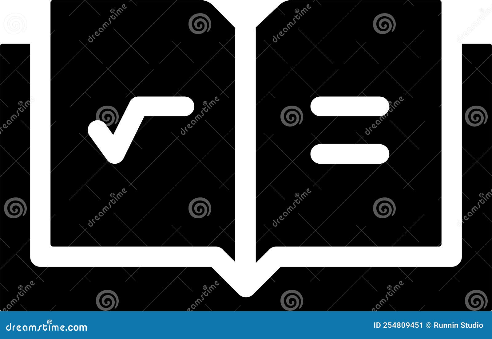 Math Book Icon with Glyph Style Stock Vector - Illustration of digital ...