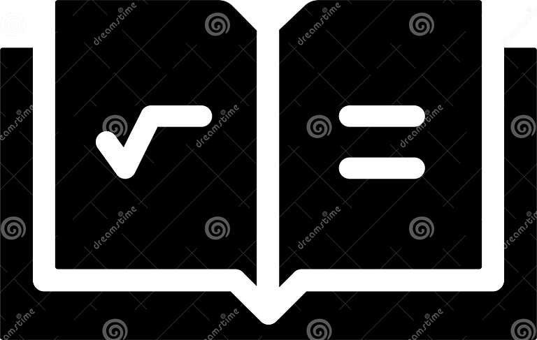 Math Book Icon with Glyph Style Stock Vector - Illustration of digital ...