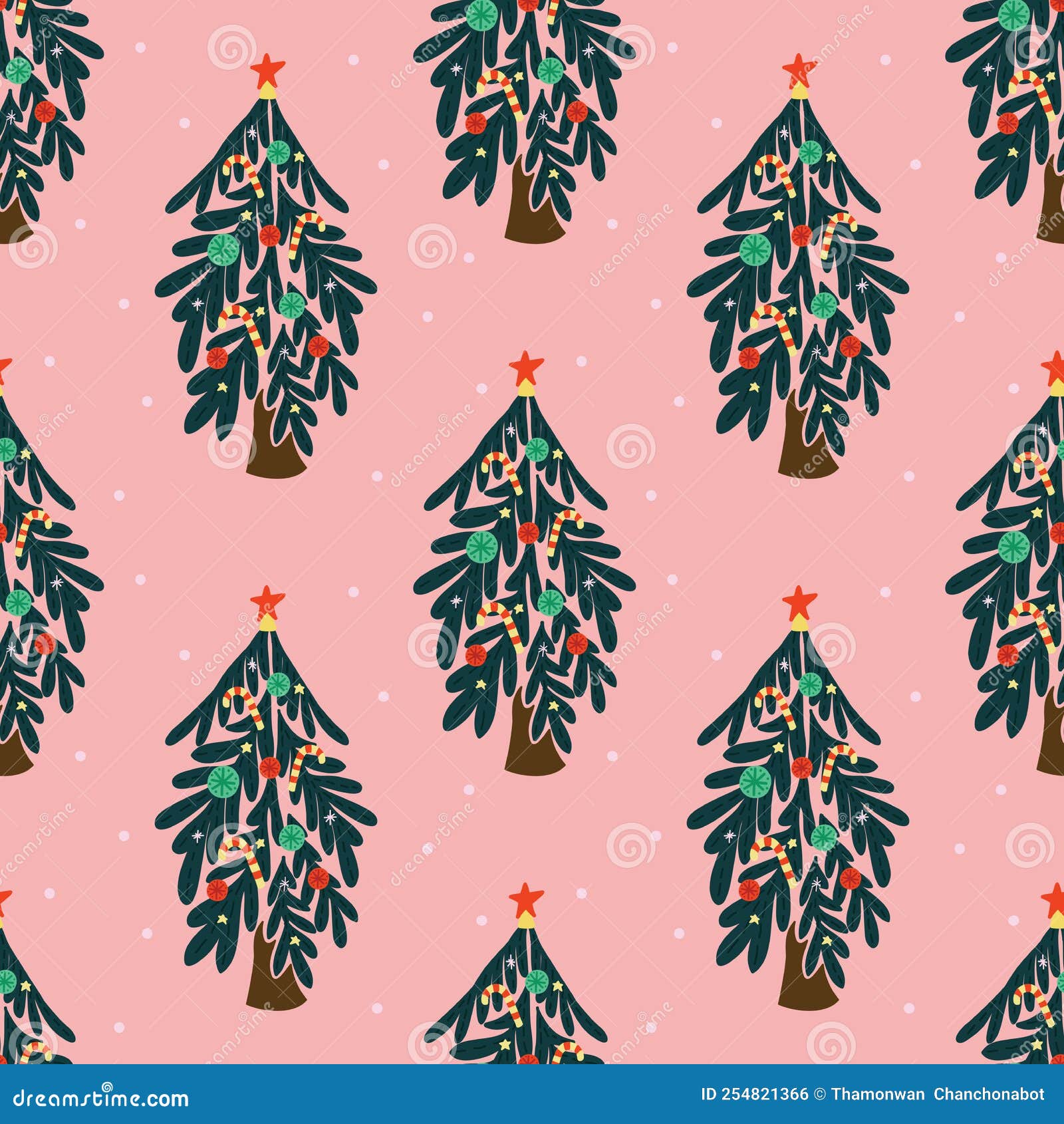 Cute Christmas Seamless Design Vector Stock Vector - Illustration of ...