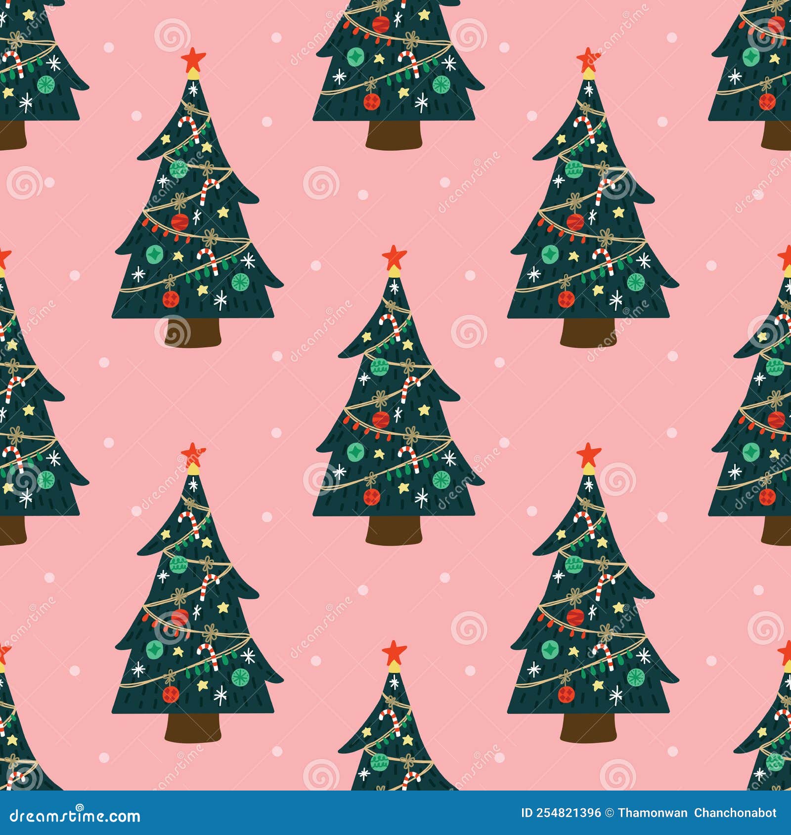 Cute Christmas Seamless Design Vector Stock Vector - Illustration of ...