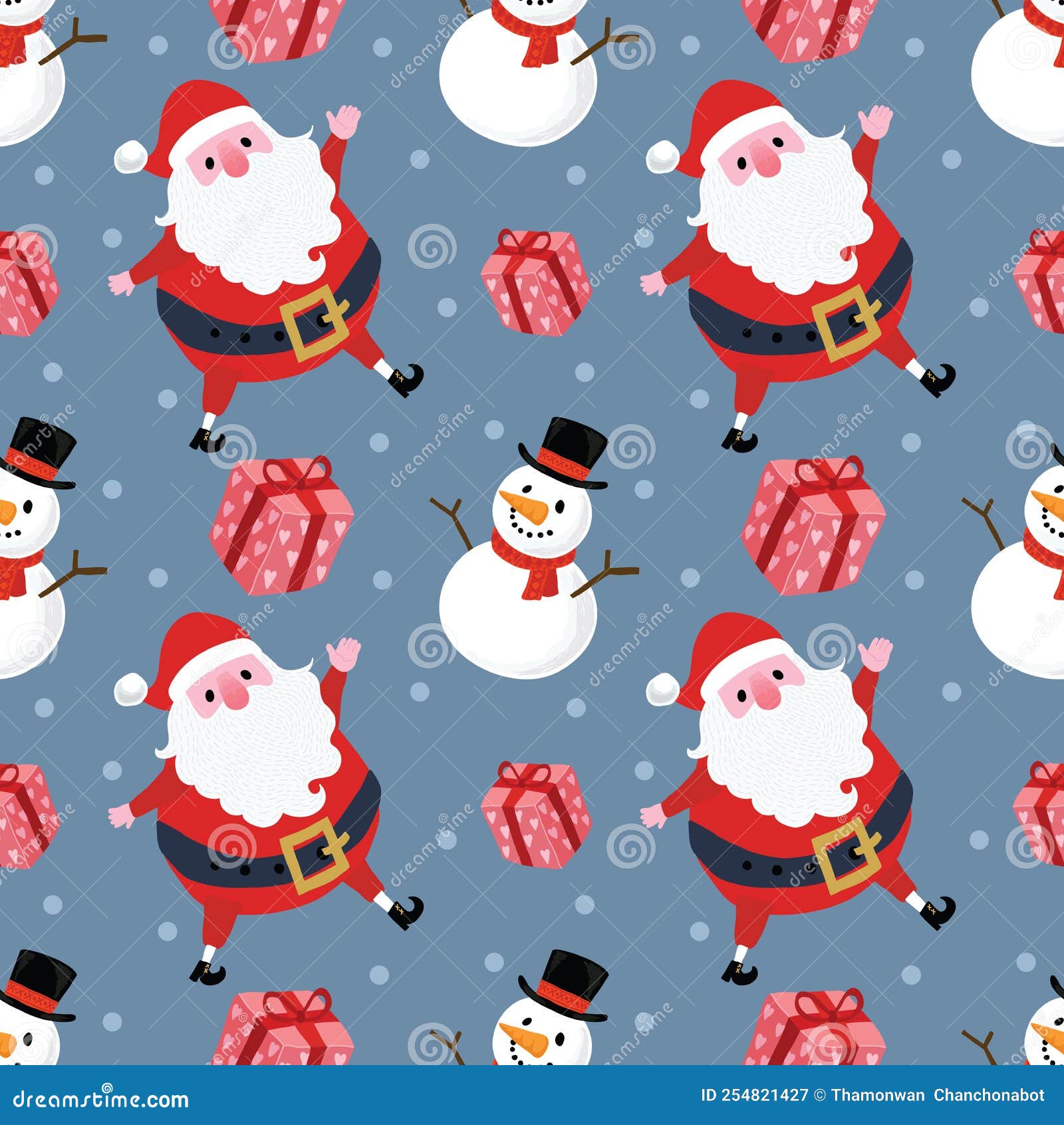Cute Christmas Seamless Design Vector Stock Vector - Illustration of ...