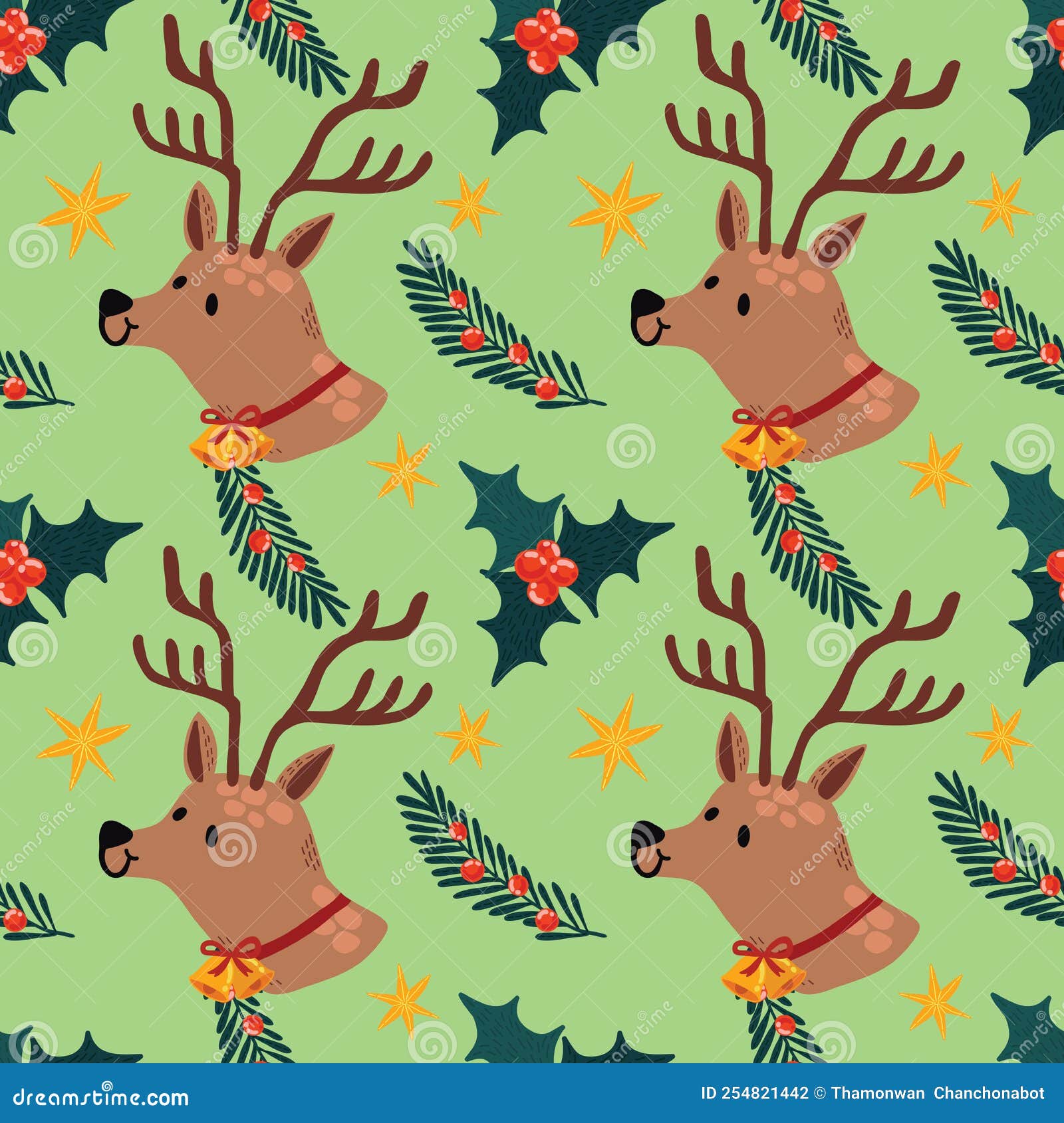 Cute Christmas Seamless Design Vector Stock Vector - Illustration of ...