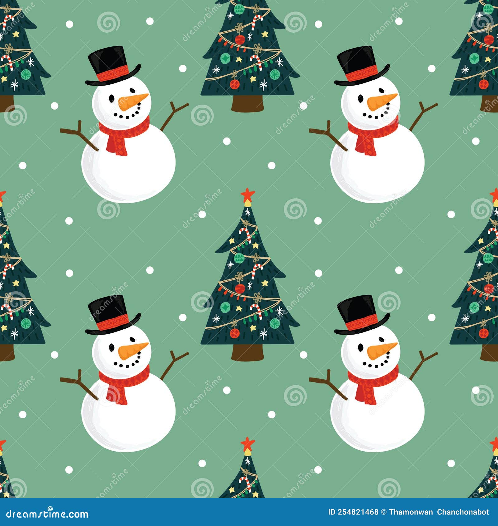 Cute Christmas Seamless Design Vector Stock Vector - Illustration of ...