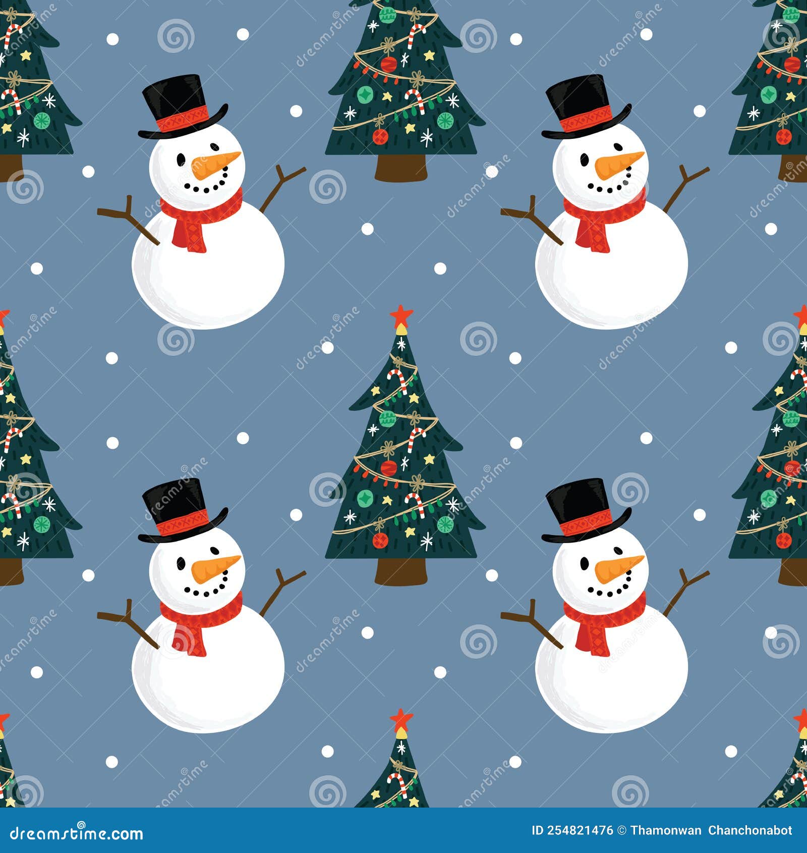 Cute Christmas Seamless Design Vector Stock Vector - Illustration of ...