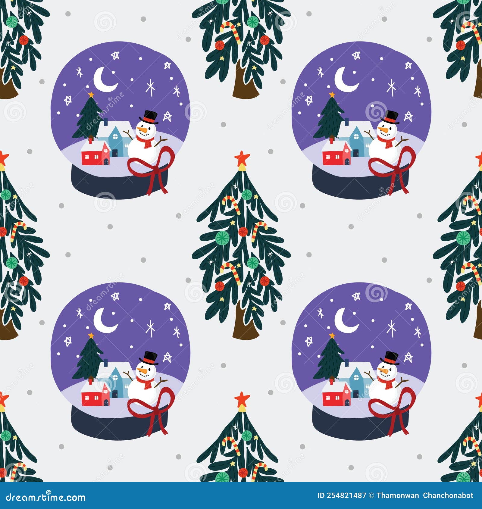 Cute Christmas Seamless Design Vector Stock Vector - Illustration of ...
