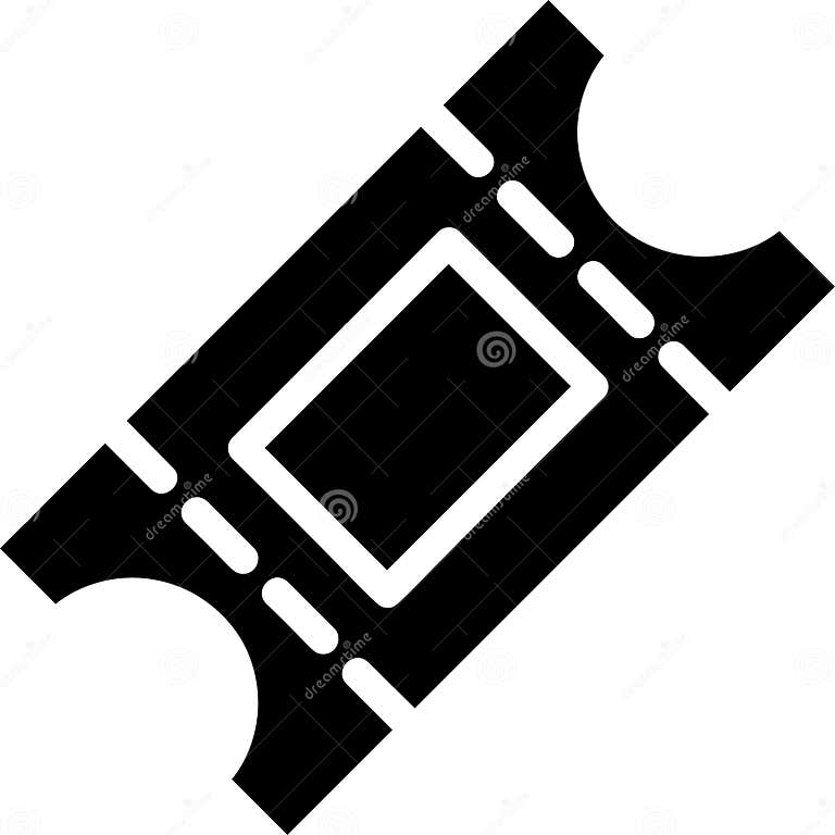 Ticket Performance Icon with Glyph Style Stock Vector - Illustration of ...