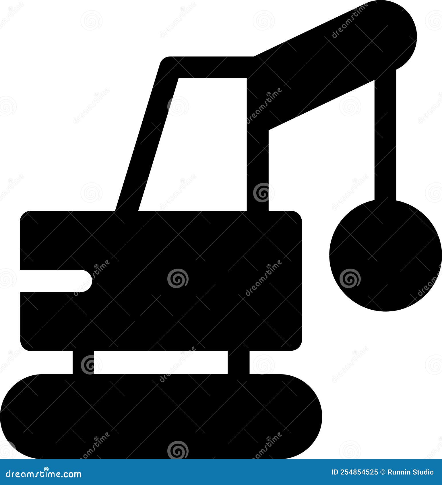 Demolition Icon with Glyph Style Stock Vector - Illustration of white ...