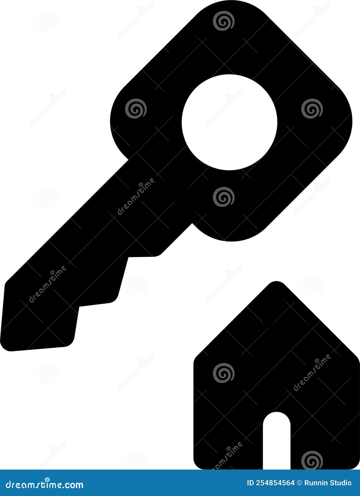 Key House Icon with Glyph Style Stock Vector - Illustration of builder ...