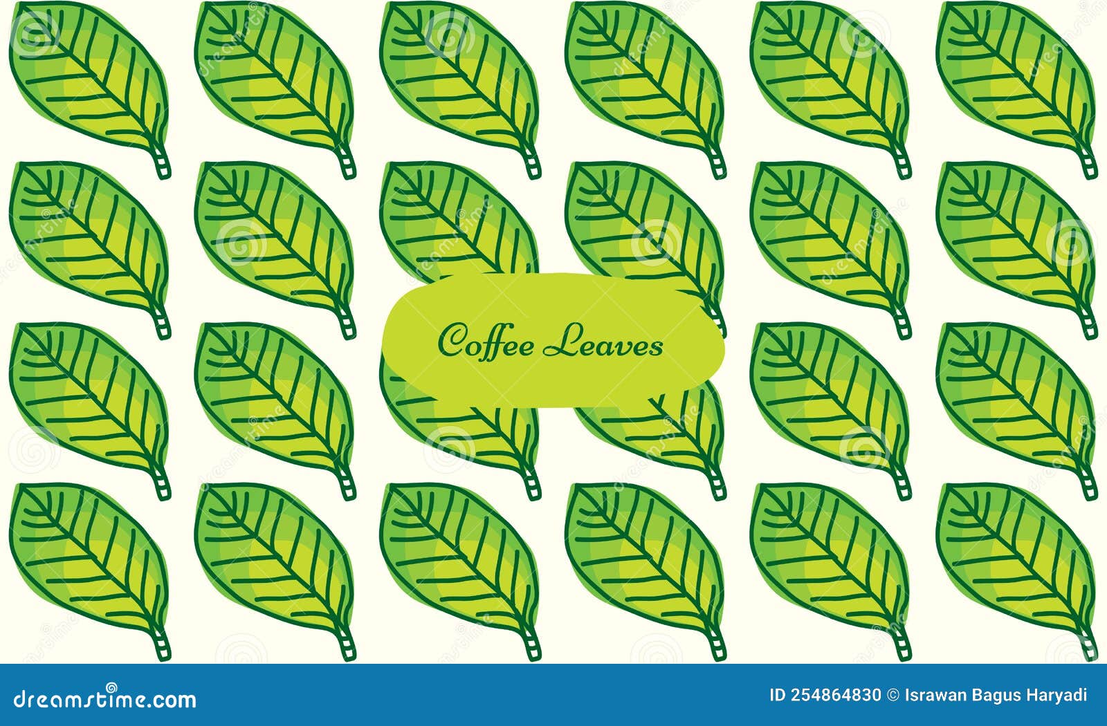 Natural Pattern Coffee Leaf in Unique and Eye-catching Pastel Green ...