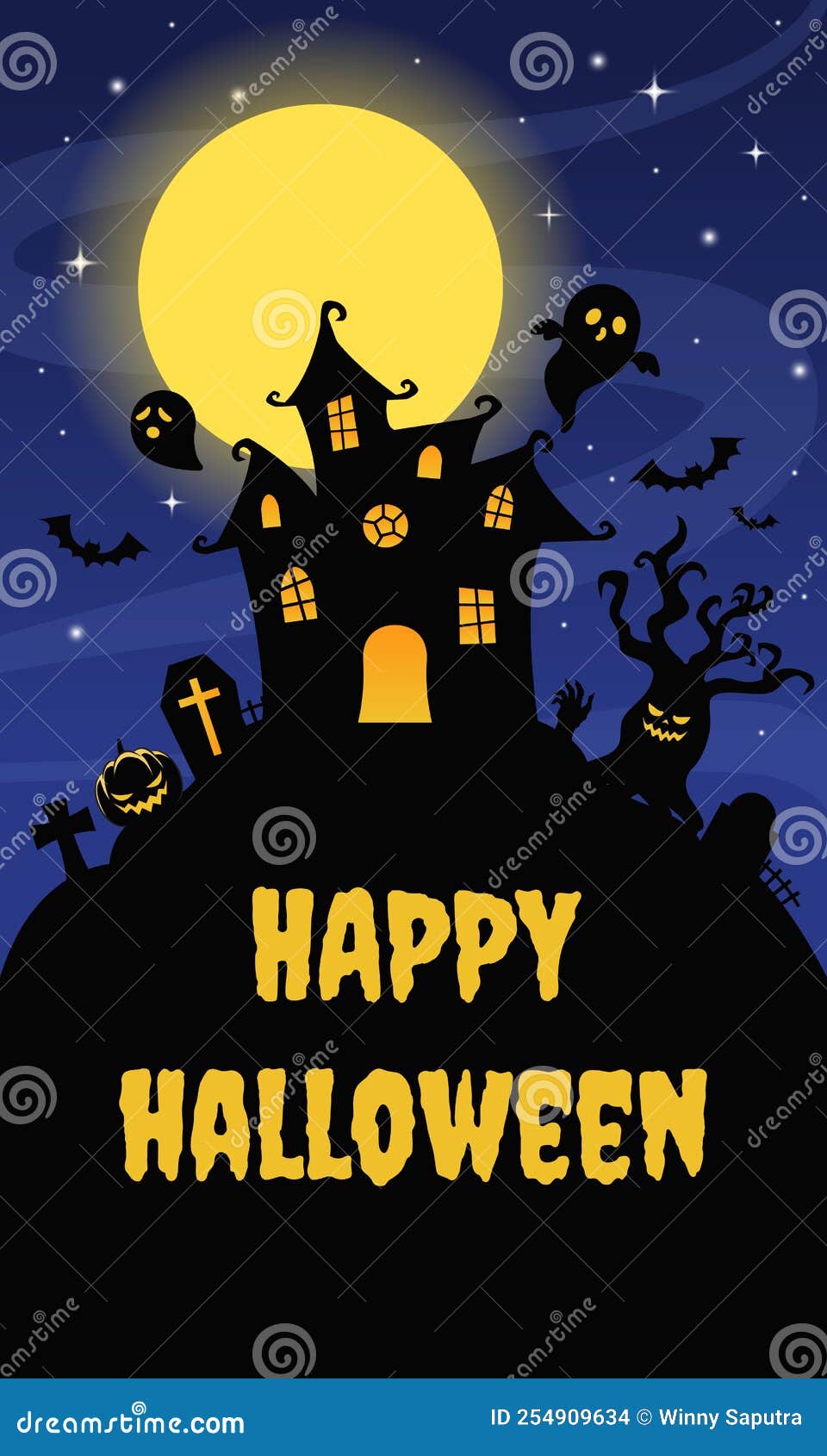 Haunted House Halloween Event Background Stock Illustration ...