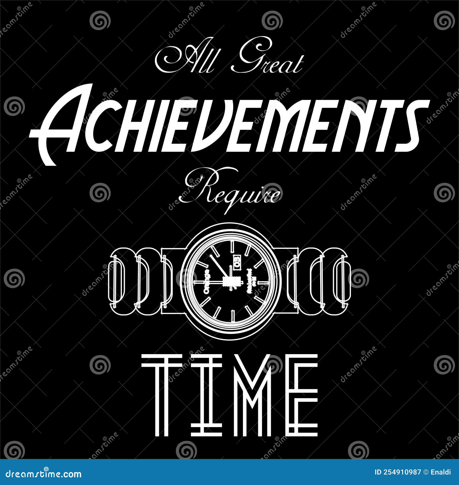 Time Motivational and Inspirational Quote Vector Graphics Stock Vector ...