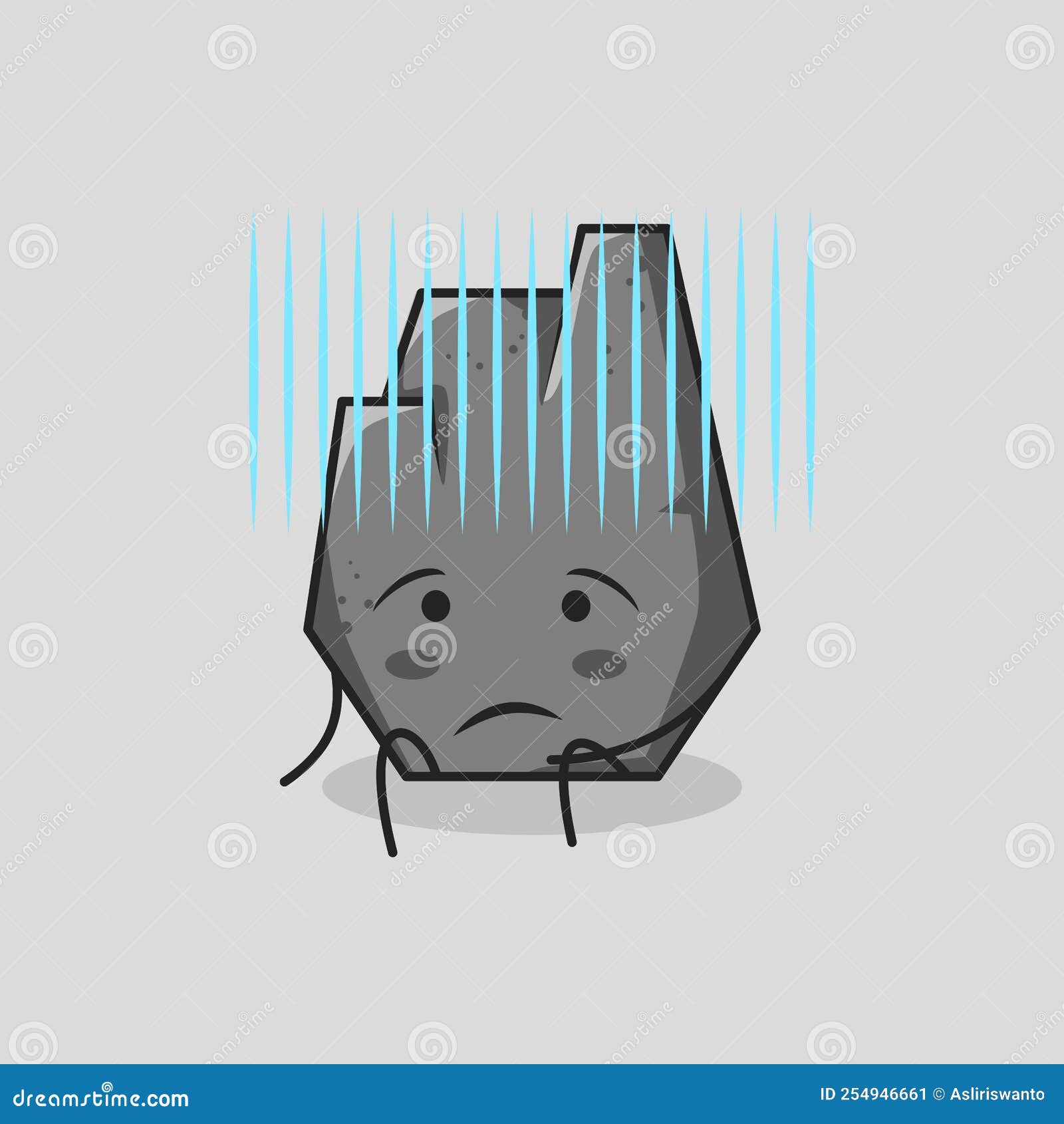 Cute Stone Monster, Smiling Colorful Alien Cartoon Character With Funny ...