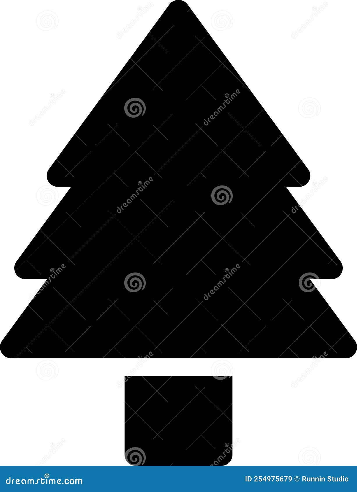 Spruce Tree Icon with Glyph Style Stock Vector - Illustration of ...