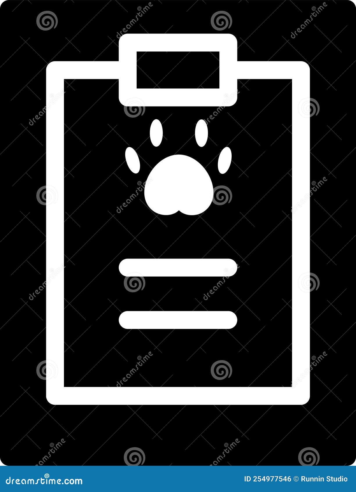 Report Icon with Glyph Style Stock Vector - Illustration of note, care ...