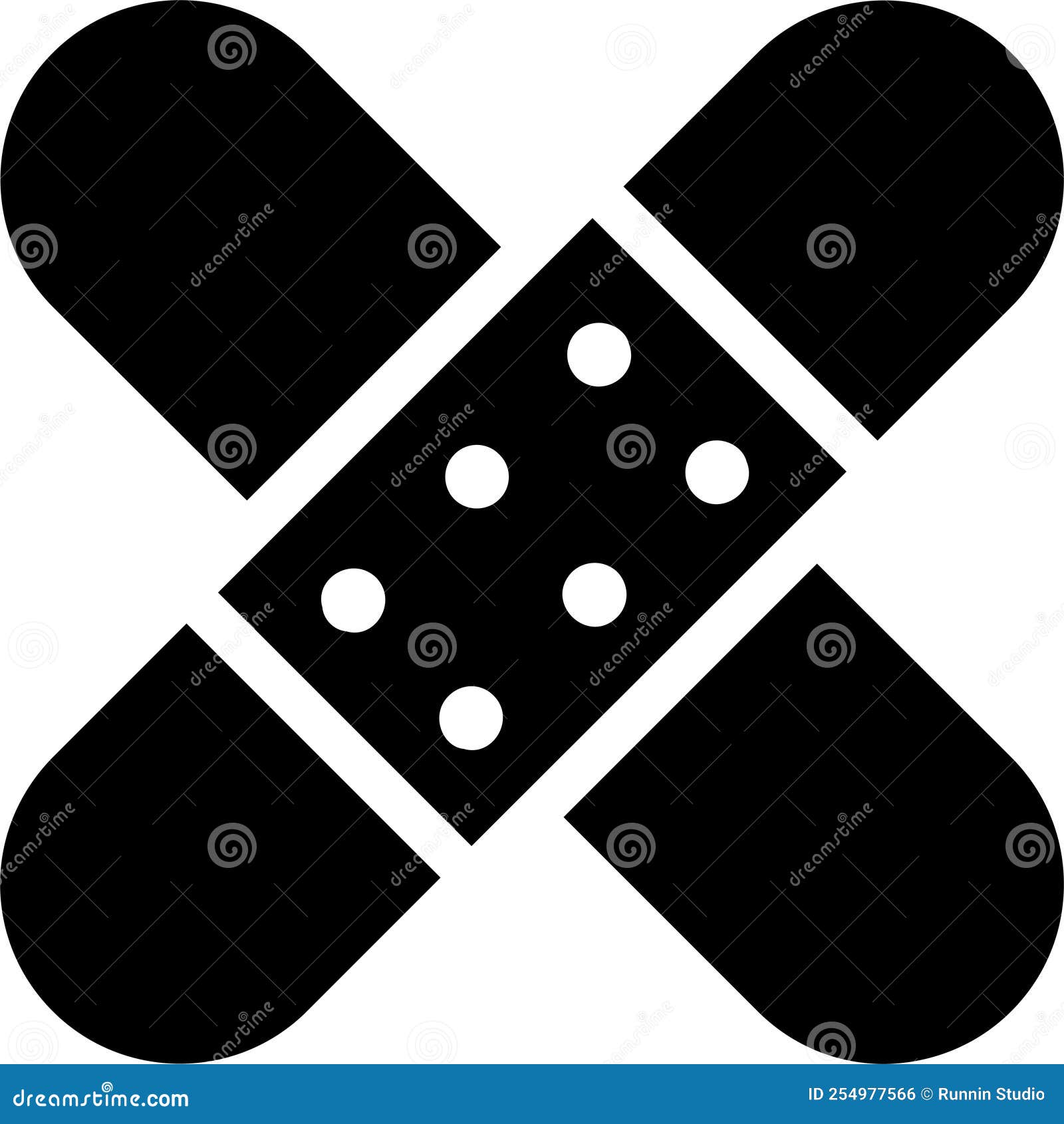 Band Aid Icon with Glyph Style Stock Vector - Illustration of band ...