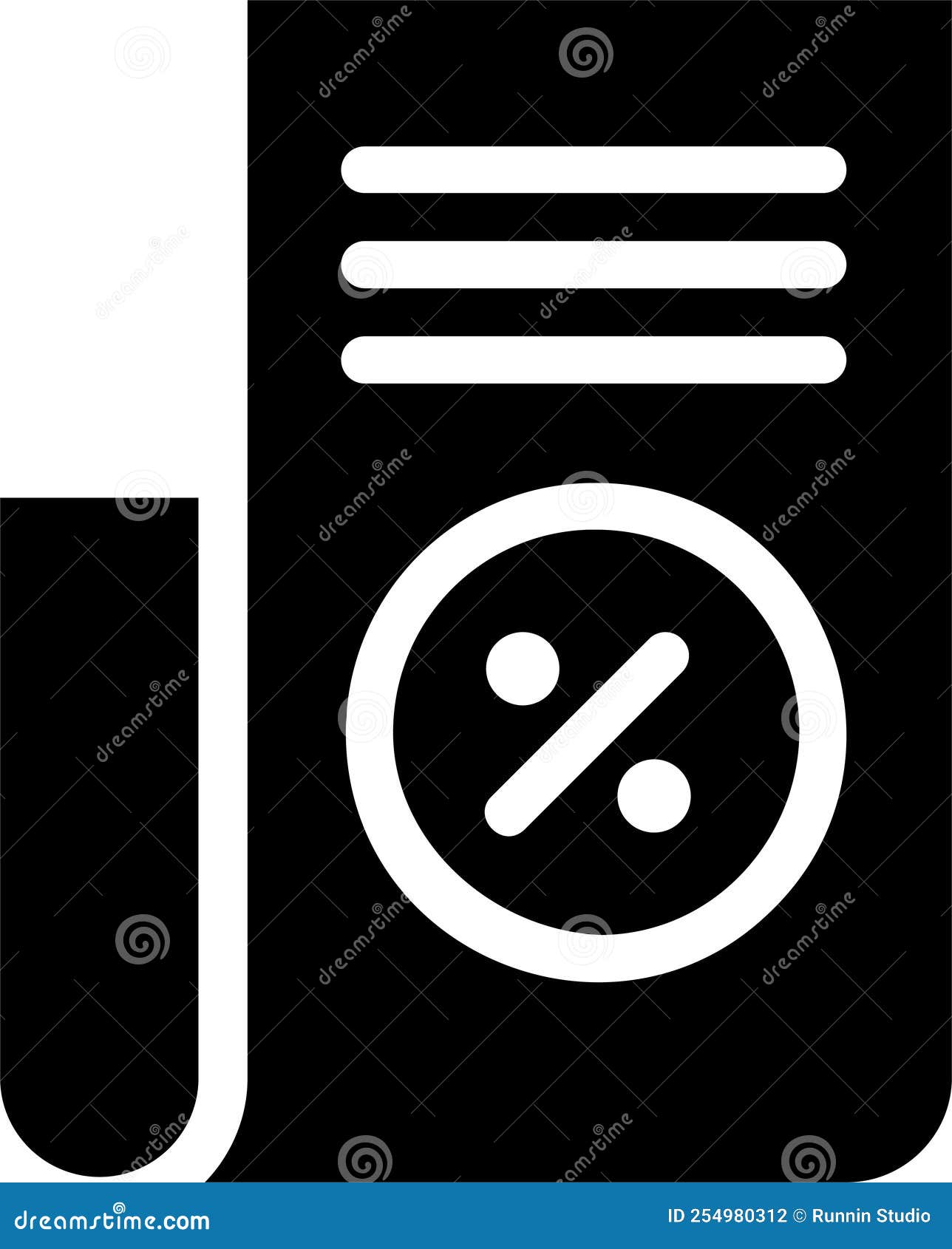 Discount Invoice Icon with Glyph Style Stock Vector - Illustration of ...