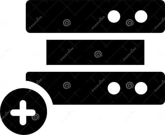 Add Server Icon with Glyph Style Stock Vector - Illustration of ...