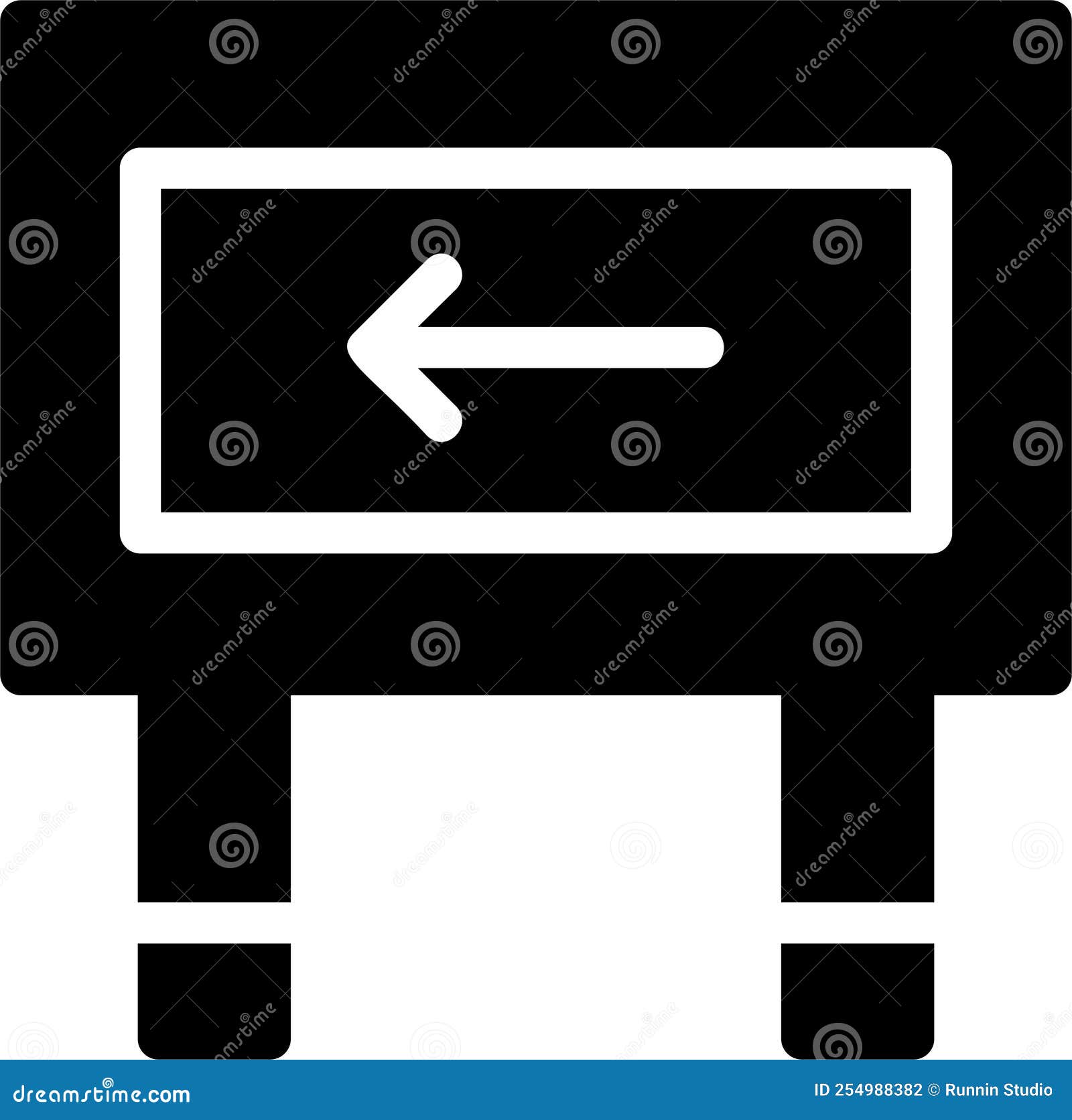 One Way Icon with Glyph Style Stock Vector - Illustration of glyph ...