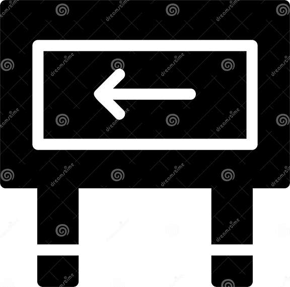 One Way Icon with Glyph Style Stock Vector - Illustration of glyph ...