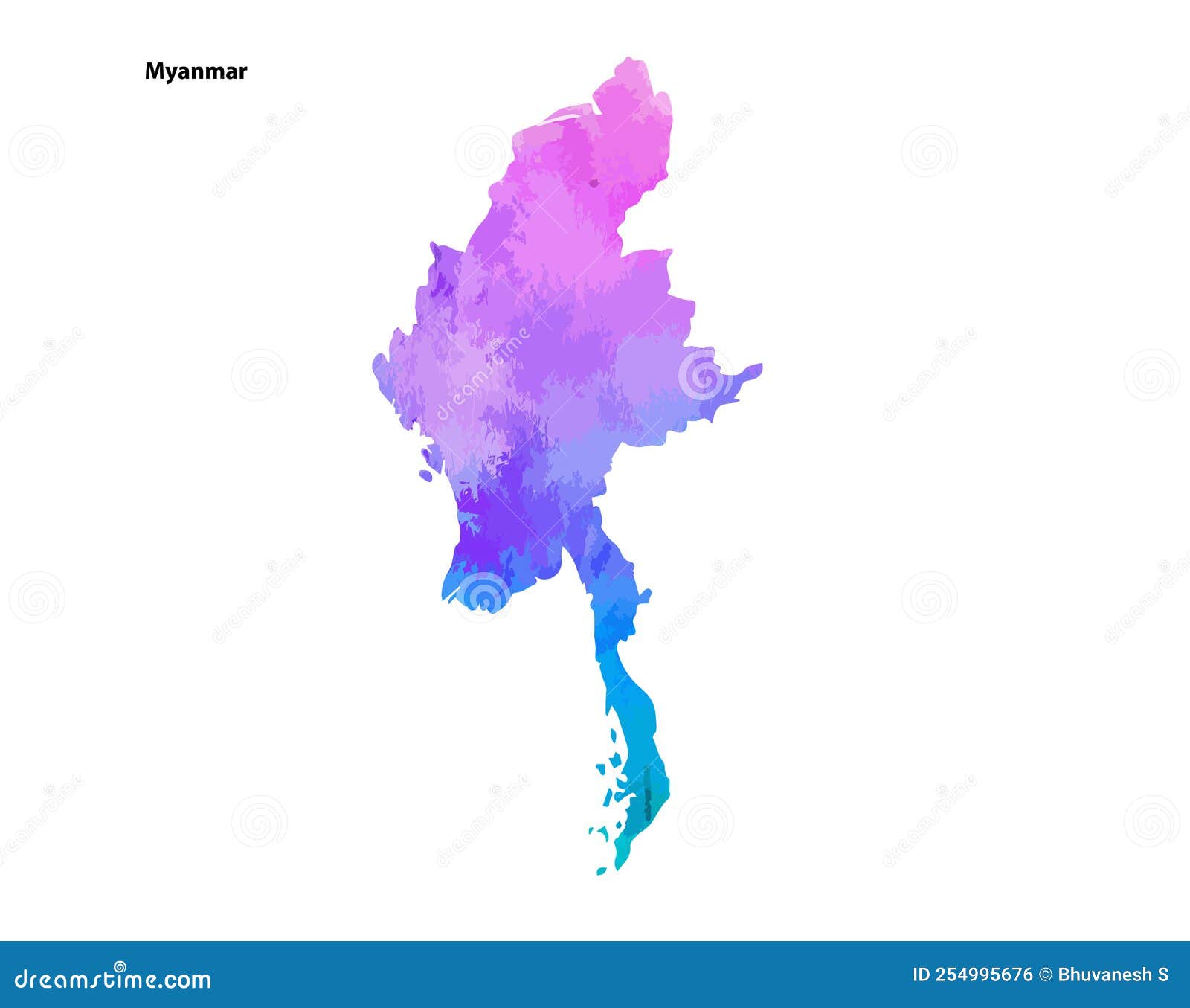 Colorful Myanmar Political Map With Clearly Labeled, Separated Layers ...