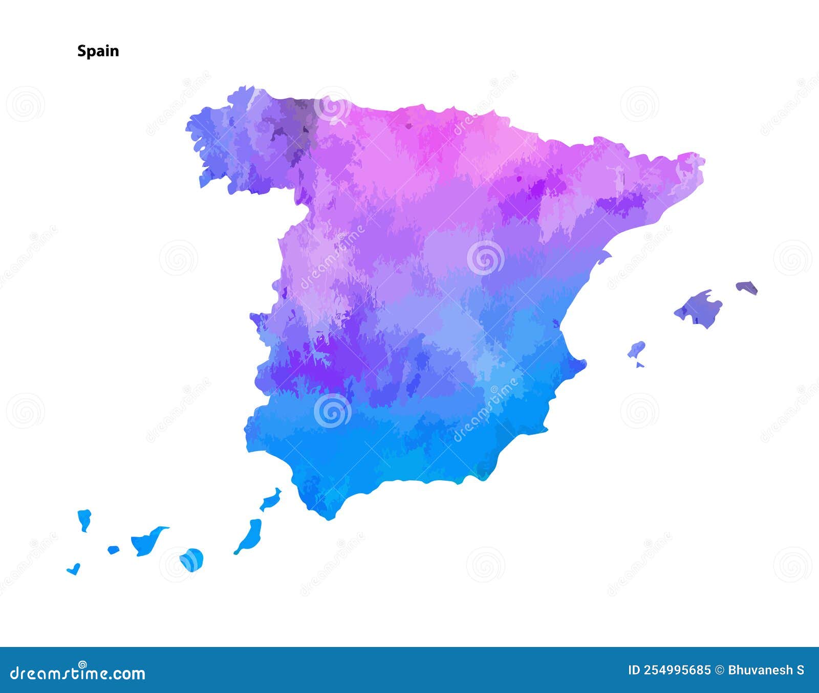 Colorful Spain Political Map With Clearly Labeled, Separated Layers ...
