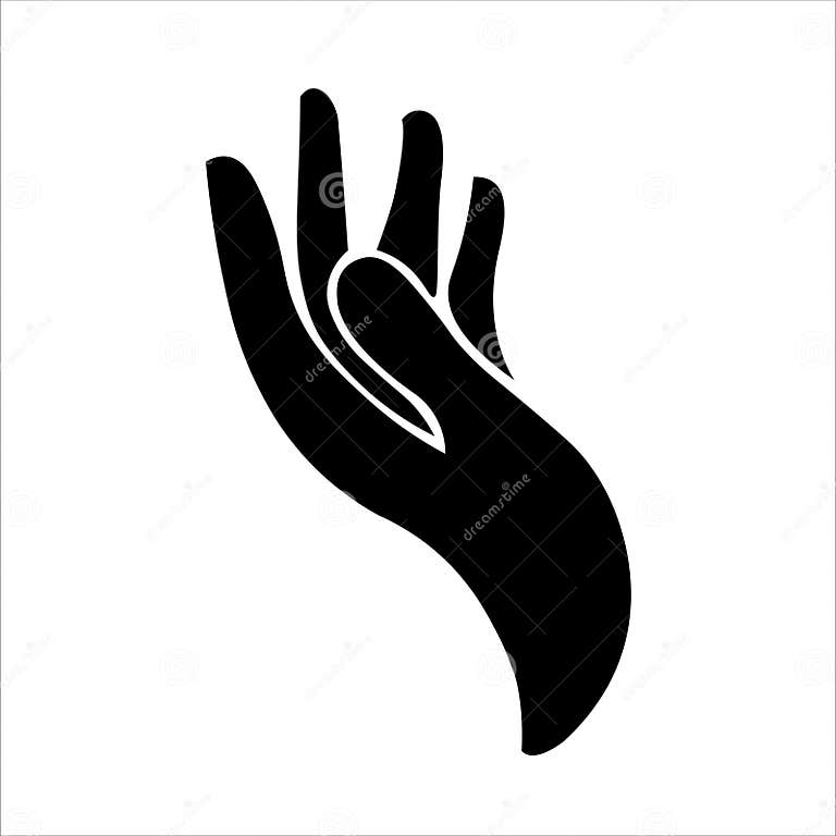Open Hand, Hand Holding Design Vector, Hand Pray Logo, Black & White ...