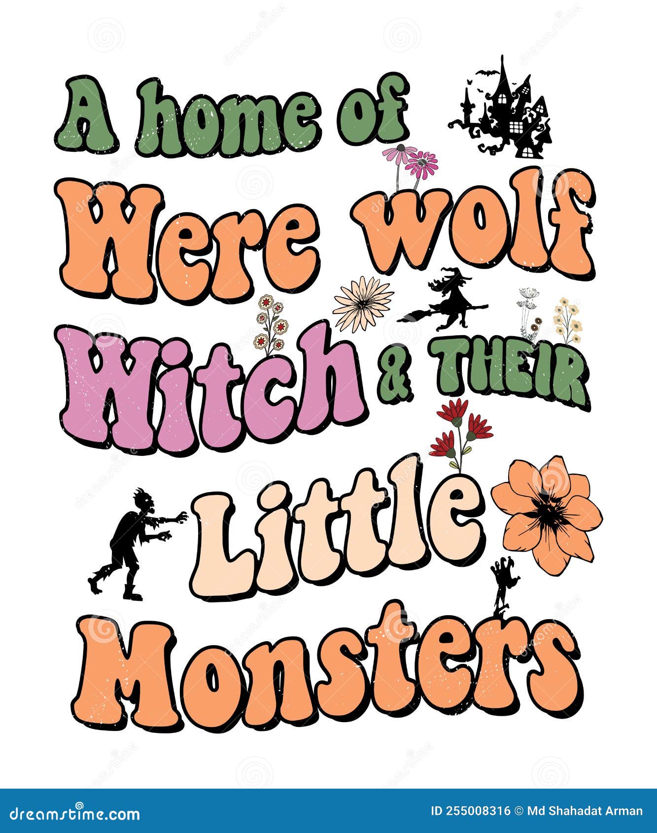 Groovy Style Halloween Typography T-shirt Design, Groovy T-shirt Design ...