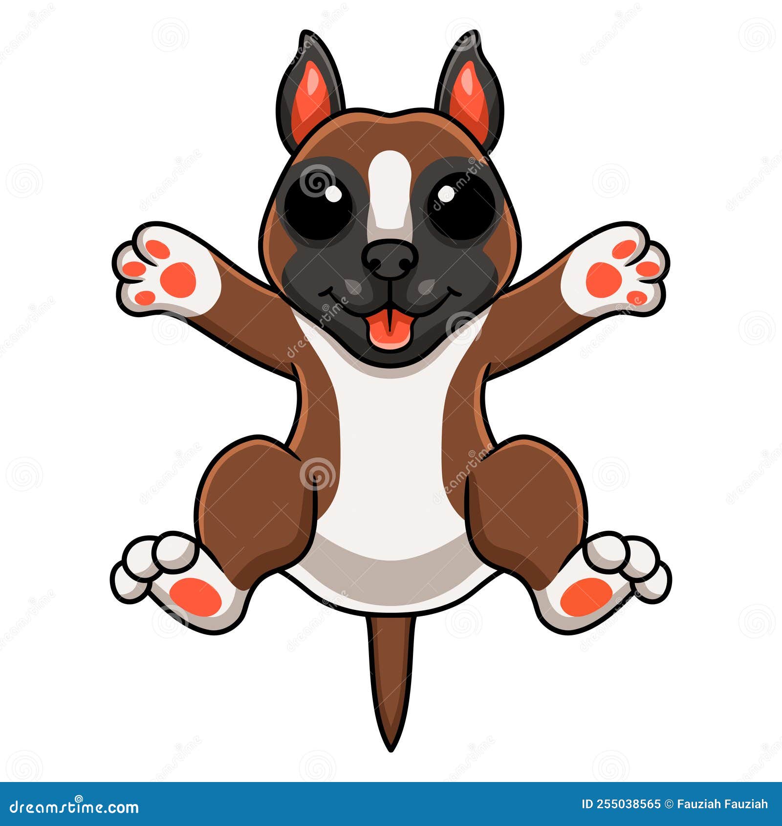 Cute Little Boxer Dog Cartoon Posing Stock Vector - Illustration of ...