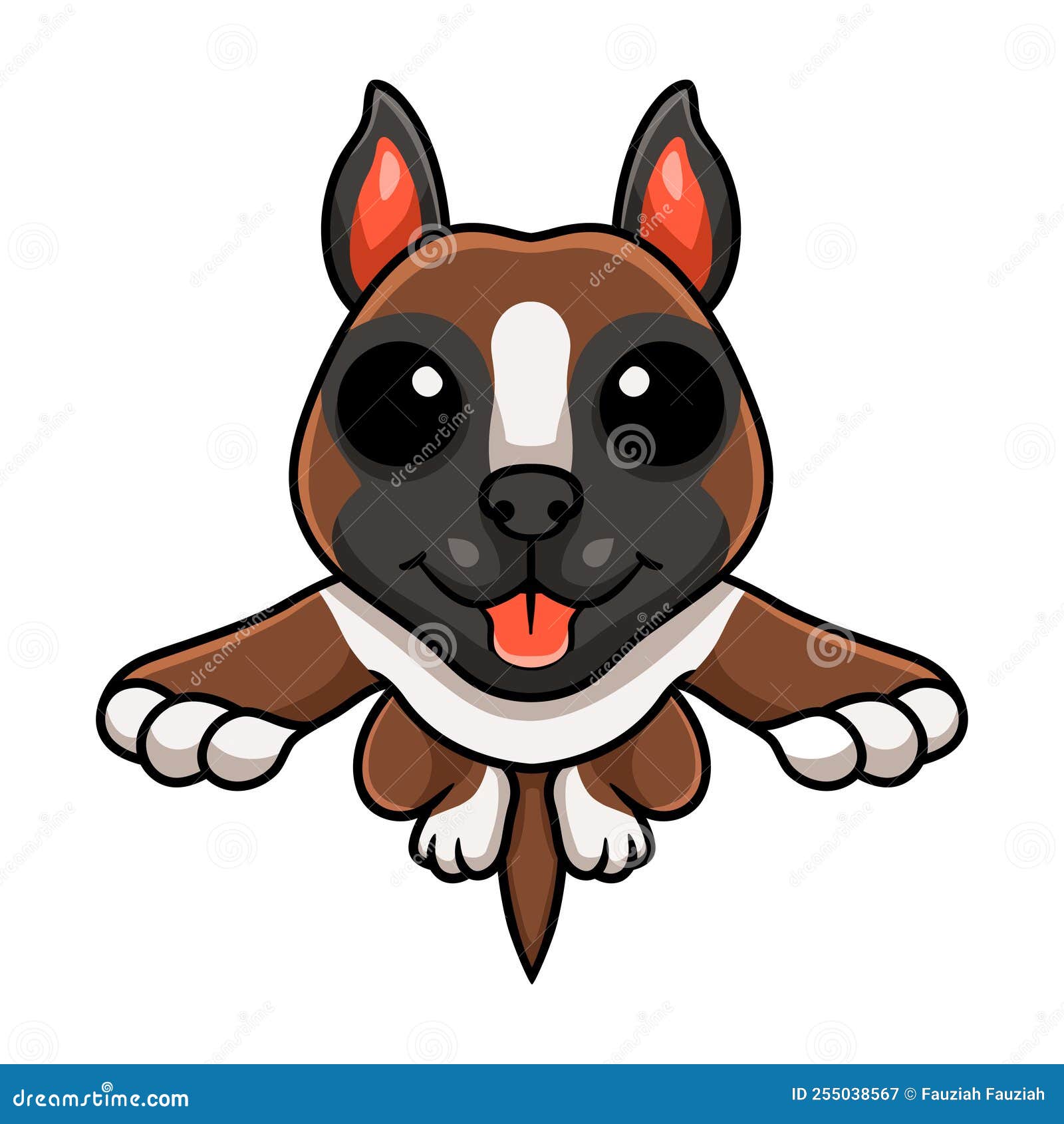 Cute Little Boxer Dog Cartoon Posing Stock Vector - Illustration of ...