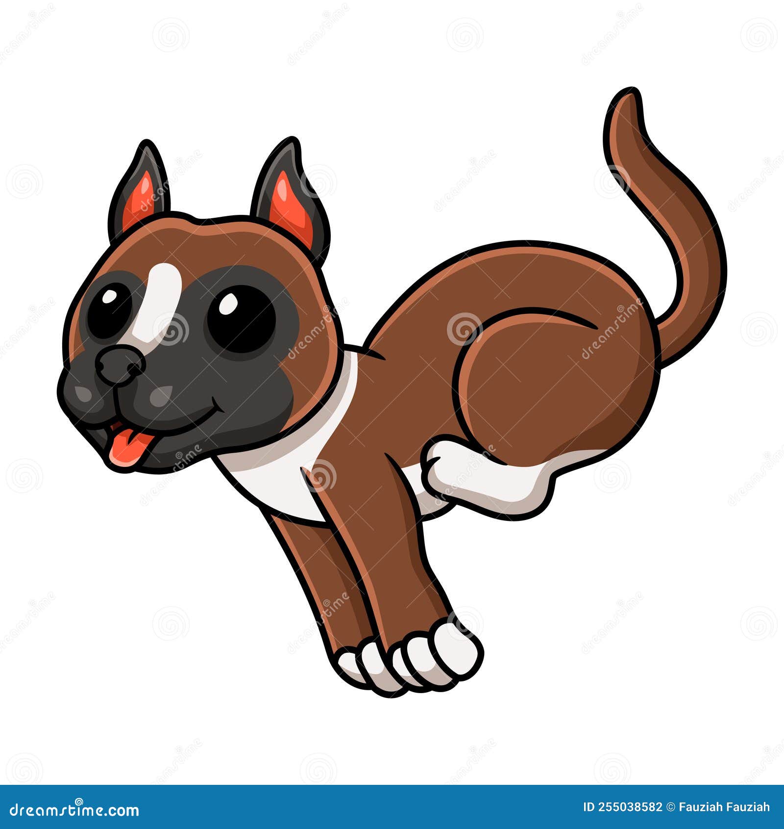 Cute Little Boxer Dog Cartoon Stock Vector - Illustration of husky ...