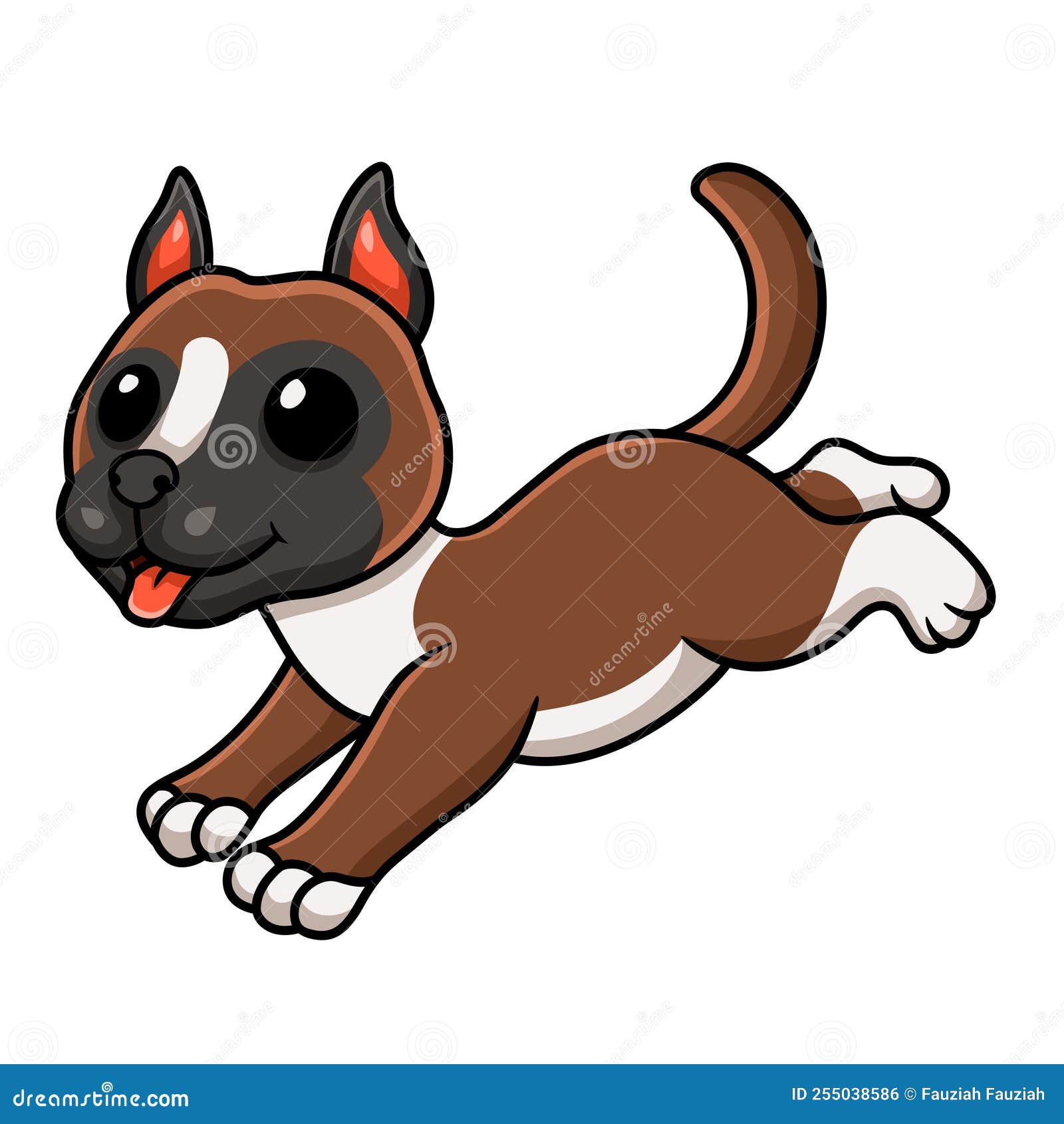 Cute Little Boxer Dog Cartoon Stock Vector - Illustration of adorable ...