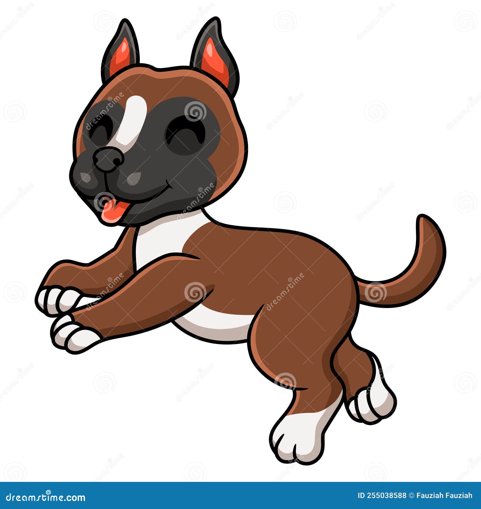 Cute Little Boxer Dog Cartoon Stock Vector - Illustration of design ...