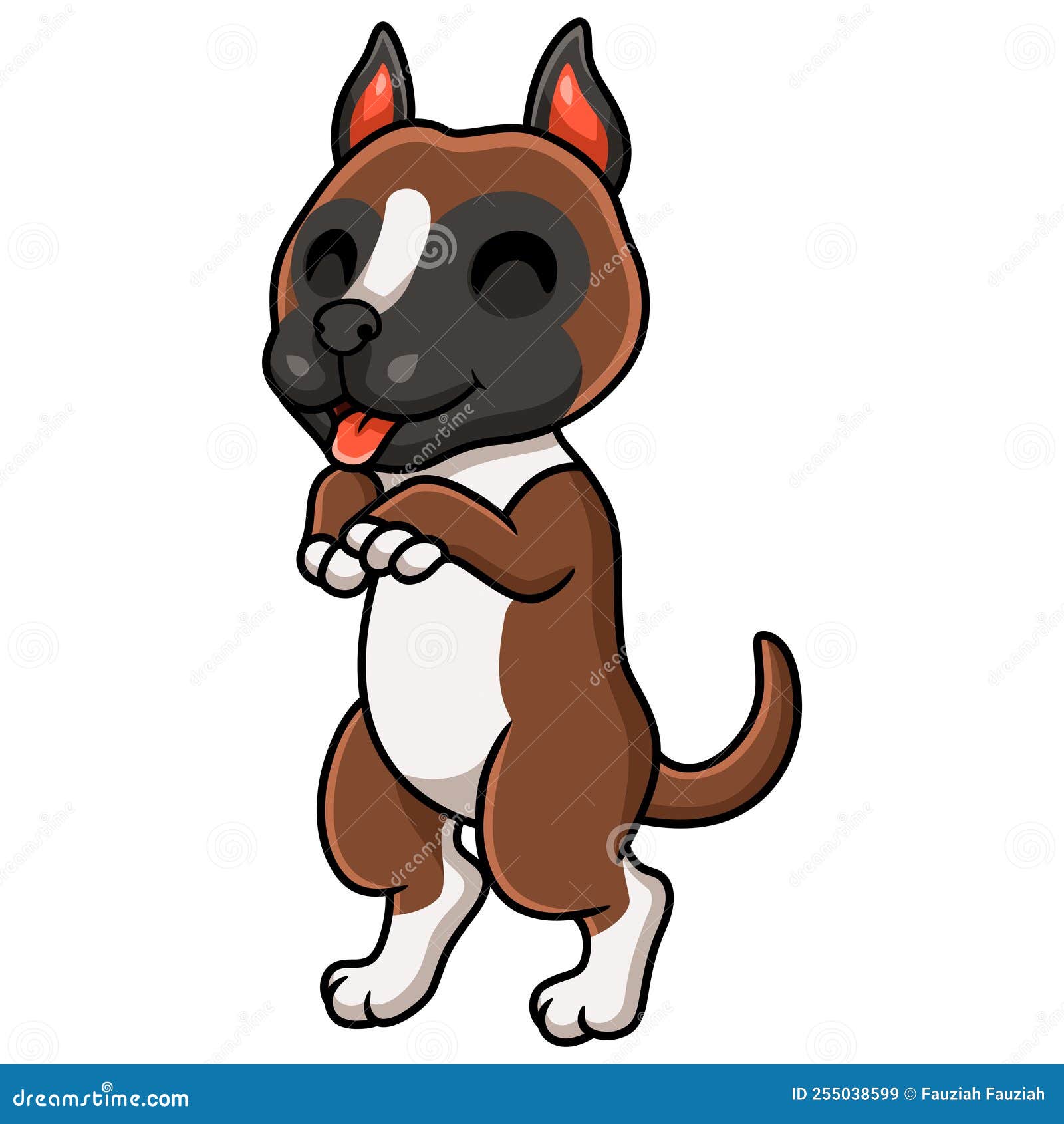 Cute Little Boxer Dog Cartoon Stock Vector - Illustration of german ...