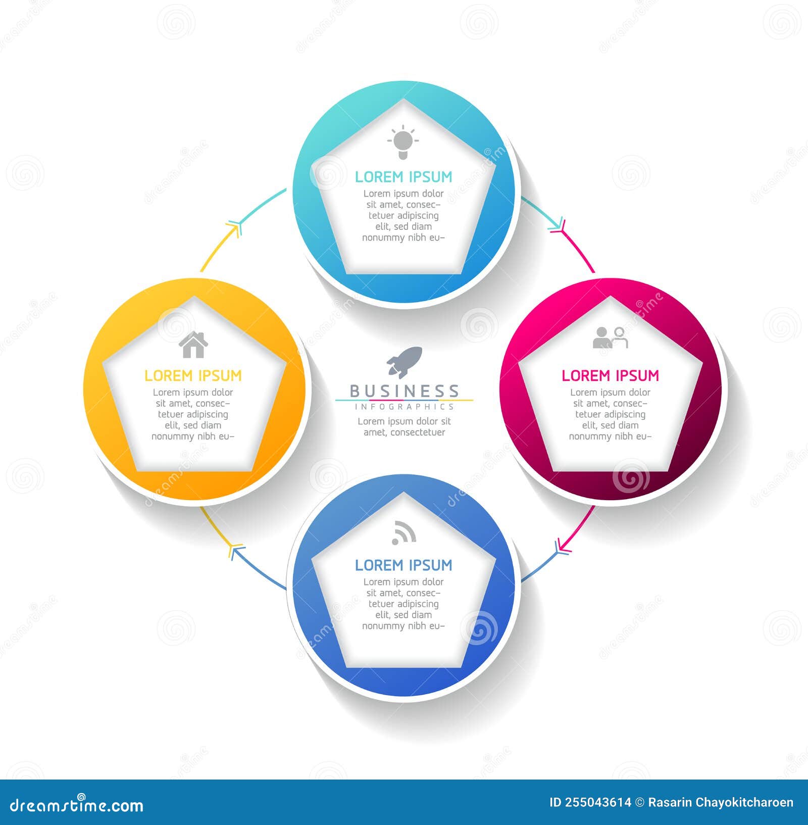Connecting Steps Business Infographic Template Stock Vector ...