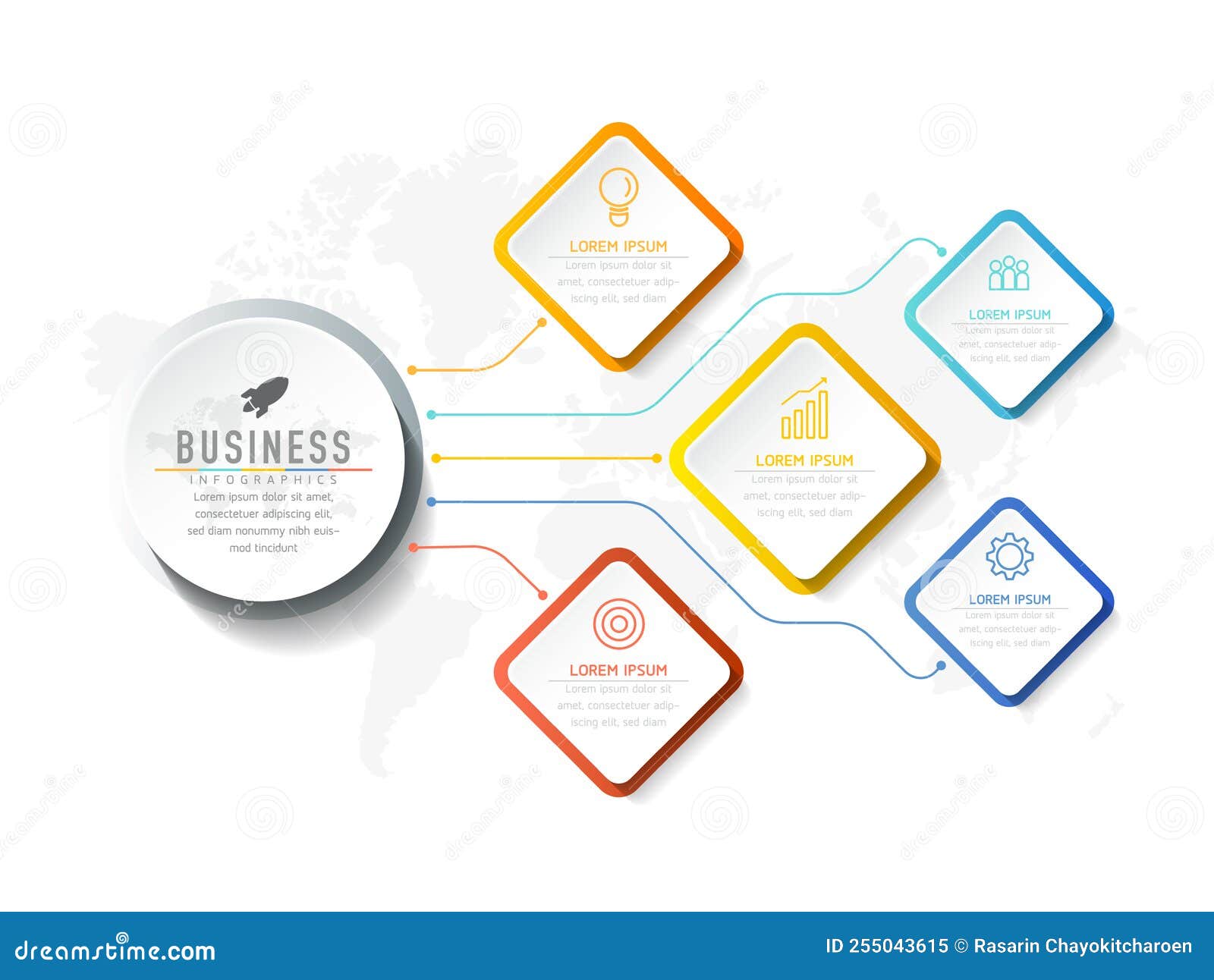 Connecting Steps Business Infographic Template Stock Vector ...