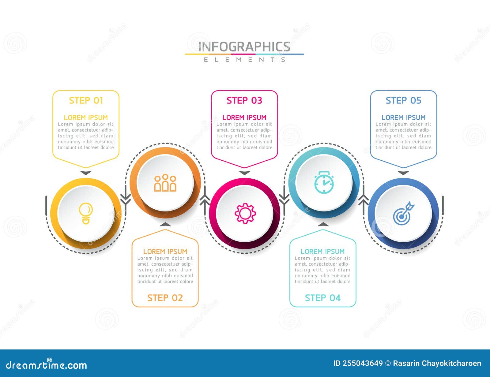 Connecting Steps Business Infographic Template Stock Vector ...