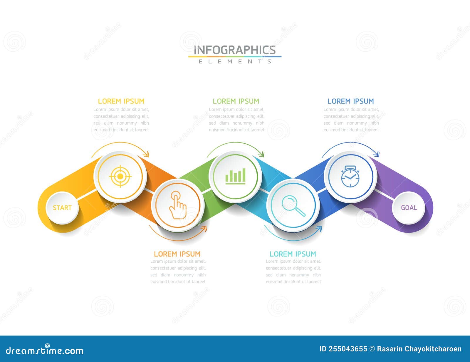 Connecting Steps Business Infographic Template Stock Vector ...