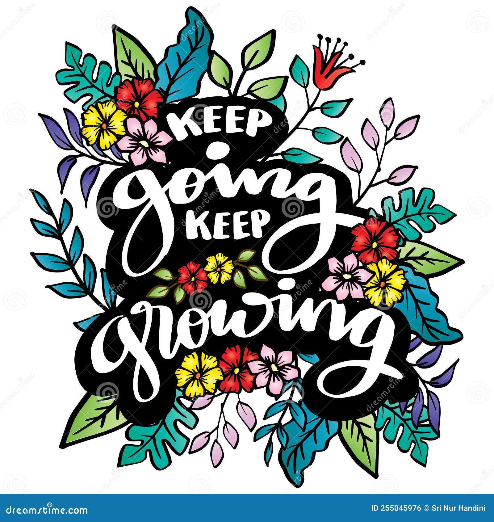 Keep Going Keep Growing Hand Lettering. Stock Illustration ...