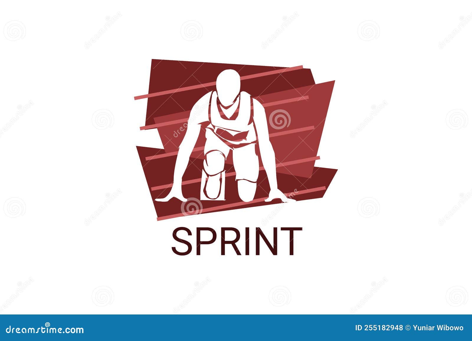 Sprint Sport Vector Line Icon. Sprinter Running in Athletic Track Stock ...