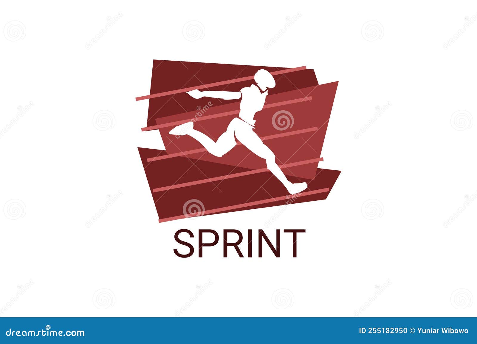 Sprint Sport Vector Line Icon. Sprinter Running in Athletic Track Stock ...