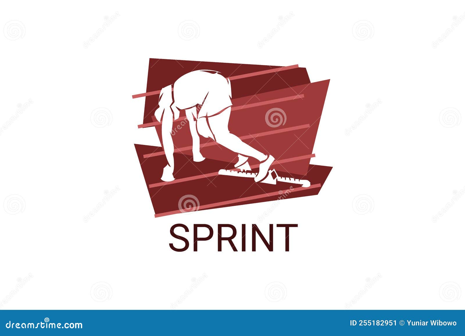 Sprint Sport Vector Line Icon. Sprinter Running in Athletic Track Stock ...