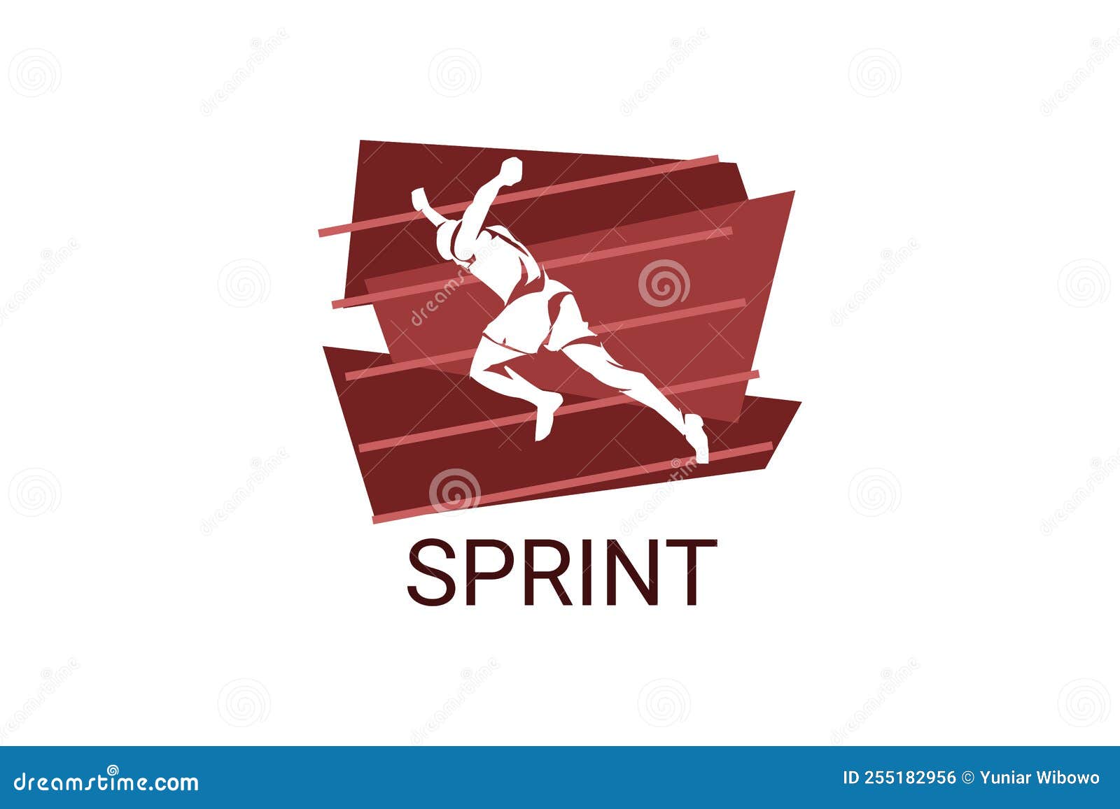 Sprint Sport Vector Line Icon. Sprinter Running in Athletic Track Stock ...